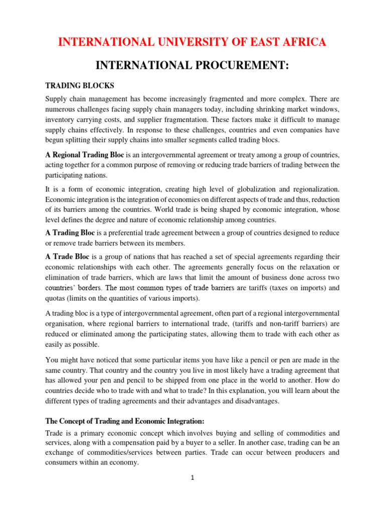 4-Trading Blocks | PDF | Economic Integration | European Union