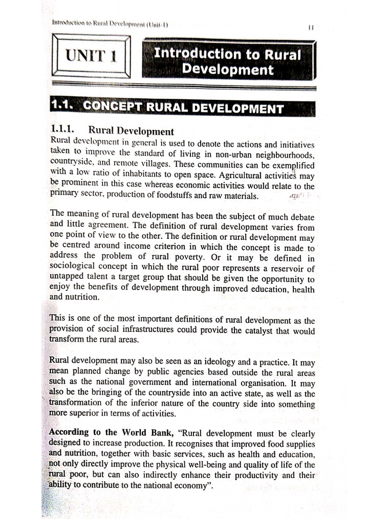 Fundamentals of Rural Development | PDF