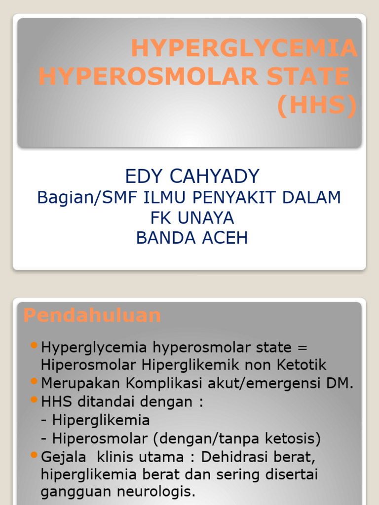 Hyperglycemia Hyperosmolar State | PDF