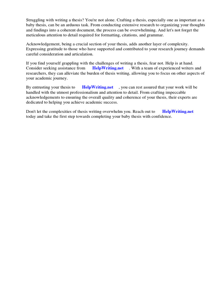 Example of Acknowledgement in Baby Thesis | PDF | Thesis | Cognition