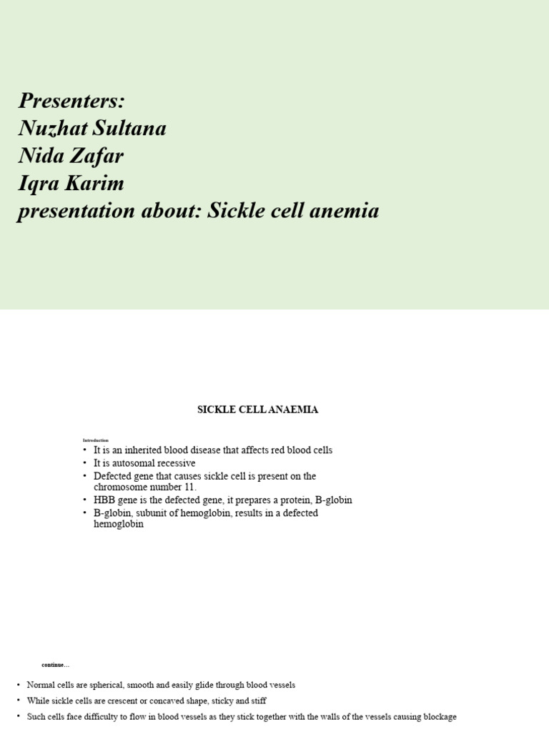 Sickle Cell Anemia Overview | PDF | Anemia | Medical Specialties