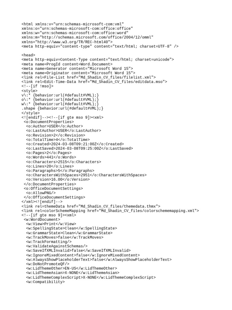 MD Shadin CV | PDF | Computers