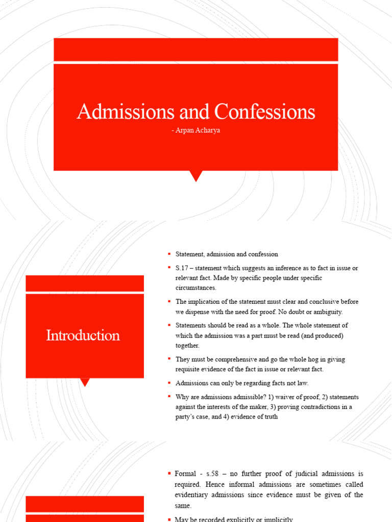 Admissions and Confessions (30) - Read-Only | PDF | Evidence (Law ...