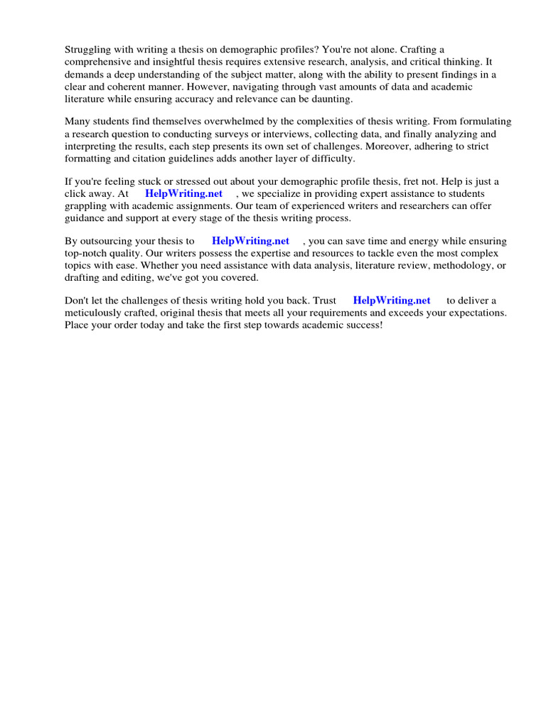 Demographic Profile Thesis Sample | PDF | Survey Methodology | Demography
