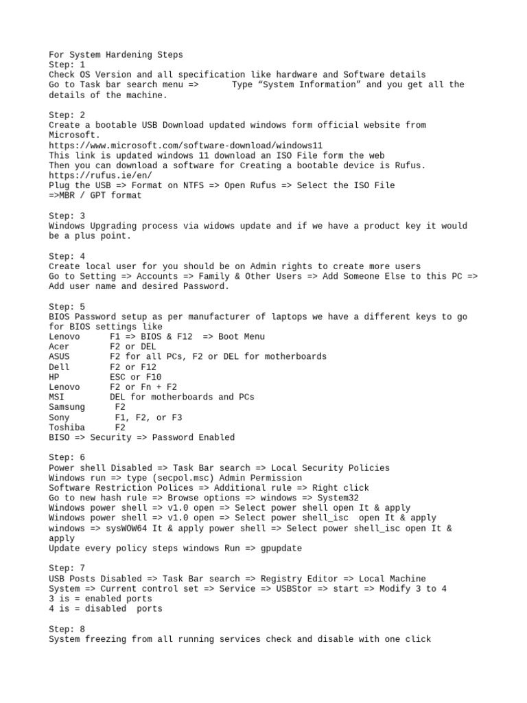 Webhmt - System Hardening | Download Free PDF | Bios | Microsoft Windows