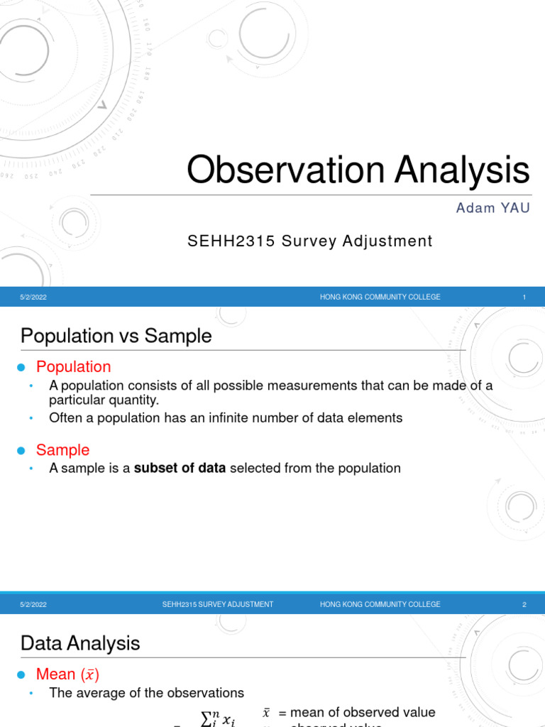 L02-Observation Analysis | PDF