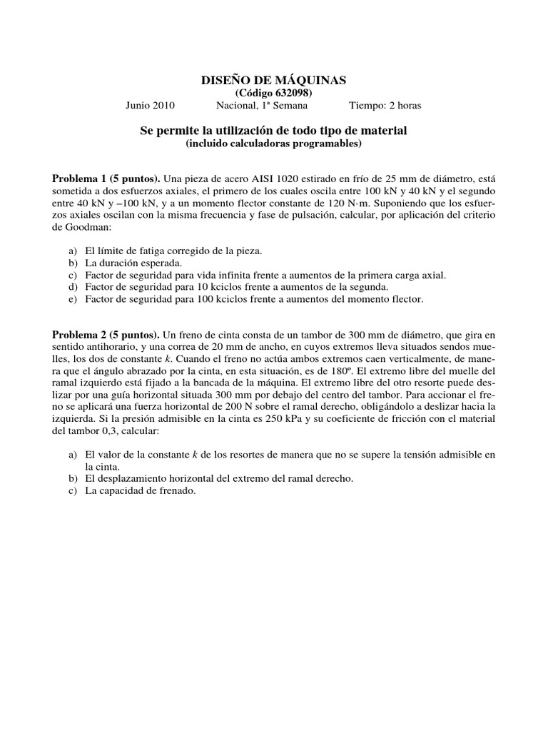 Diseño de Máquinas: (Código 632098) | PDF | Rodamiento (Mecánico) | Fatiga (material)