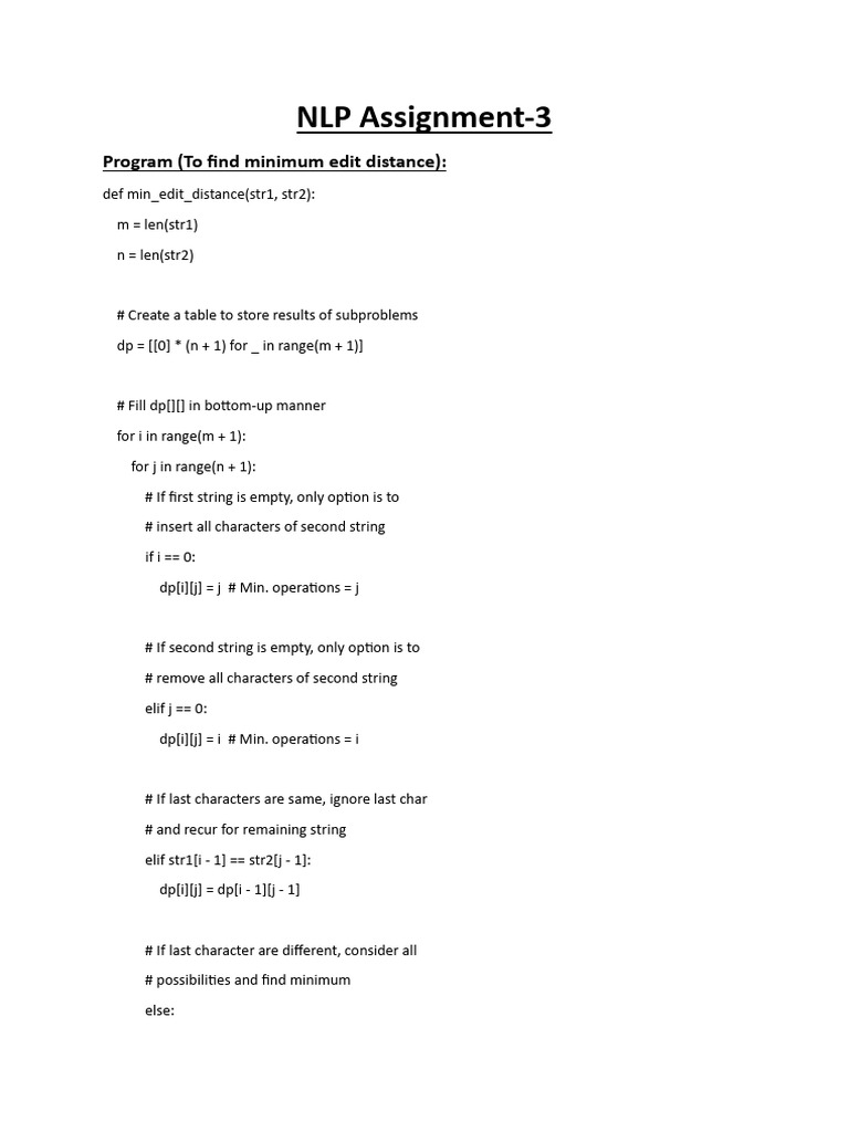 Minimum Edit Distance Algorithms | PDF | Computing | Computer Programming