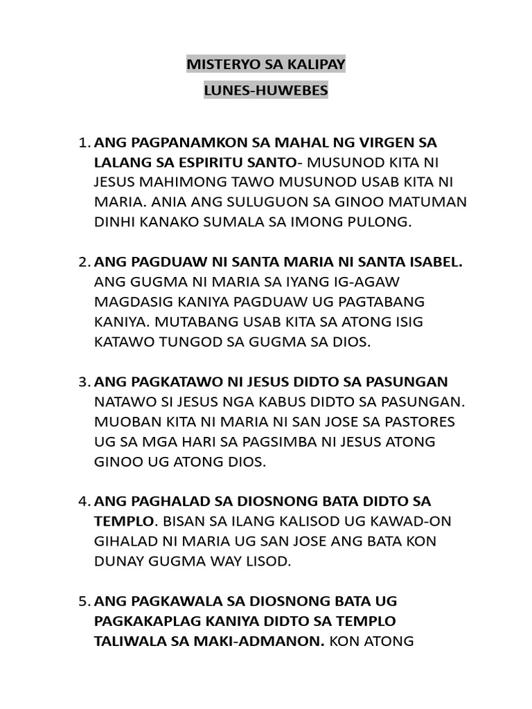 Misteryo Sa Kalipay | PDF