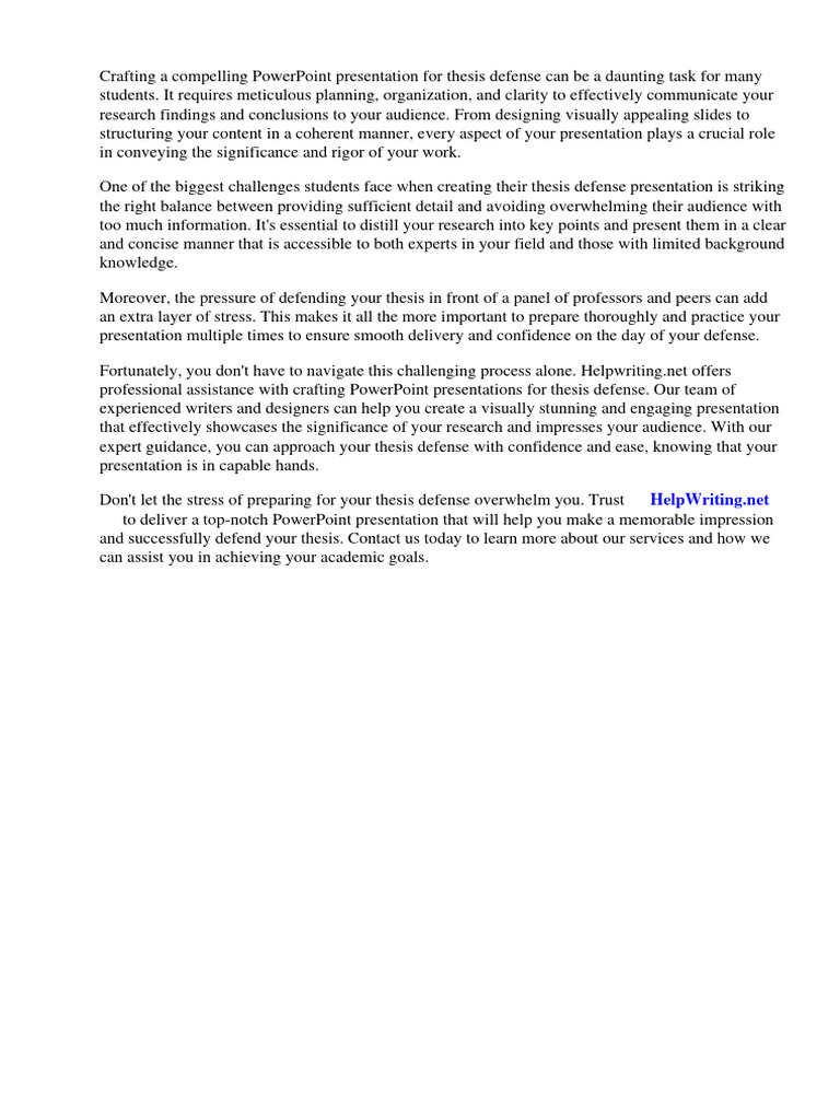 Powerpoint Presentation For Thesis Defence Pdf Microsoft Power