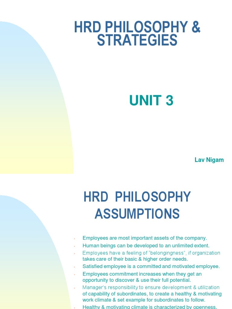 HRD Philosophy and Strategies Overview | PDF | Performance Appraisal ...