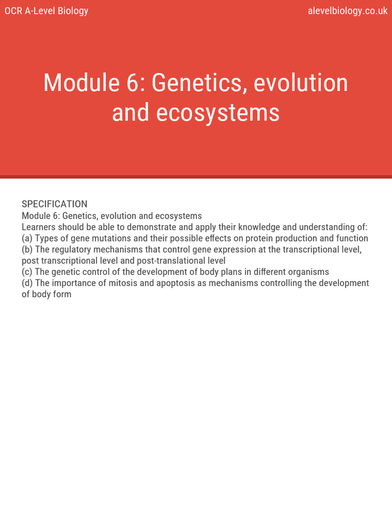Module 6- Genetics, evolution and ecosystems | PDF | Operon | Repressor