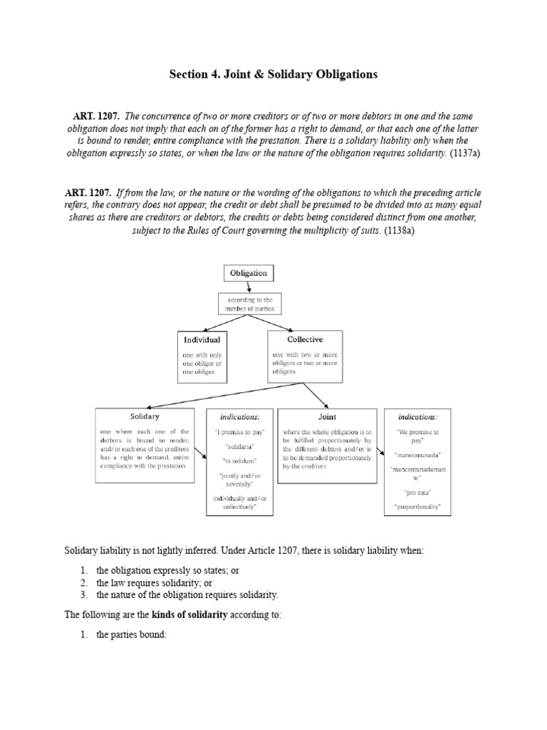 (212.4A) III. Sec. 4. Joint & Solidary Obligations. | PDF | Civil Law ...