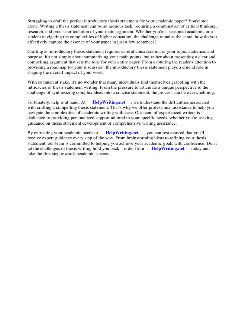 Crafting an Effective Thesis Statement | PDF | Essays | Thesis