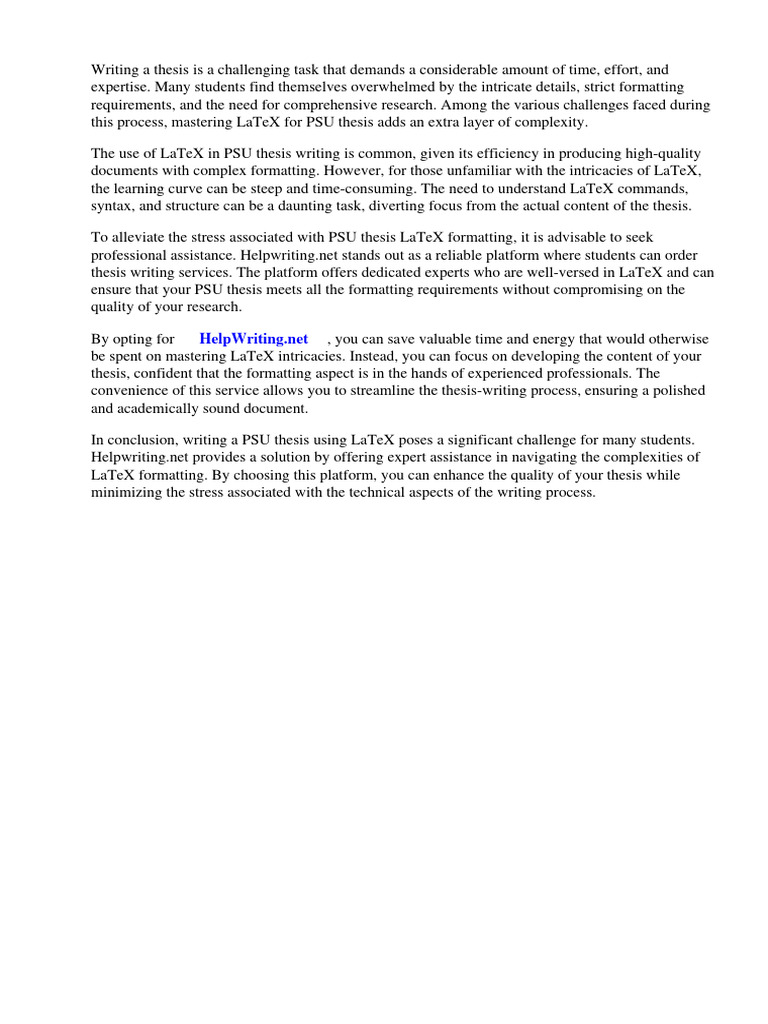 Psu Thesis Latex | PDF | Thesis | Te X