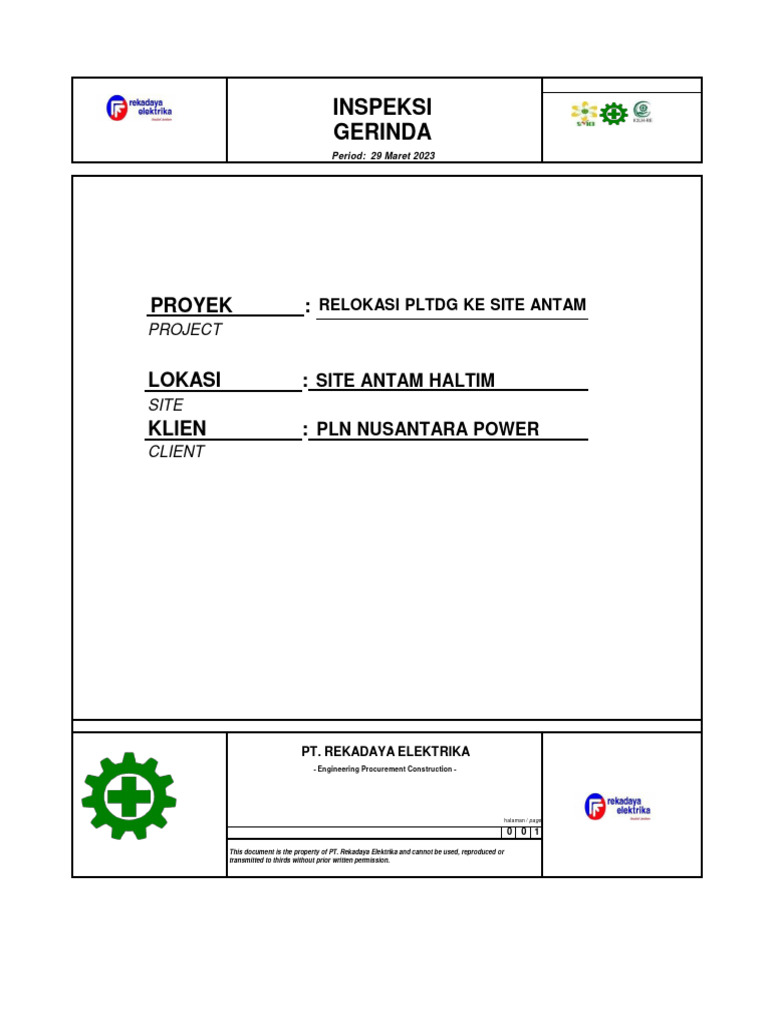 Inspeksi Gerinda MEI 23 | PDF