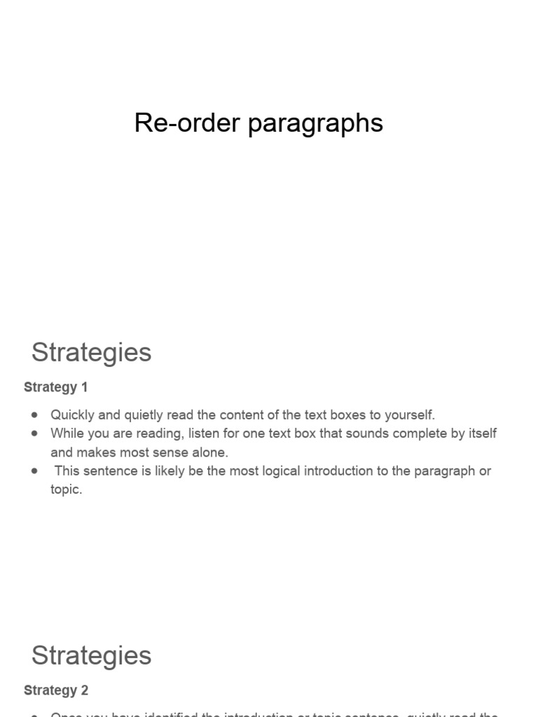 Re-order Paragraphs (1) | PDF