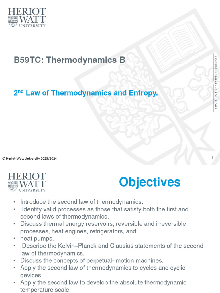 B59TC - 2023-24 - Week 1 - Entropy | PDF | Second Law Of Thermodynamics ...
