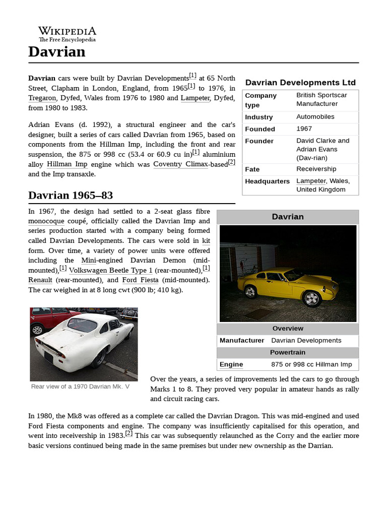 Davrian | PDF | Vehicles | Rear Wheel Drive Vehicles