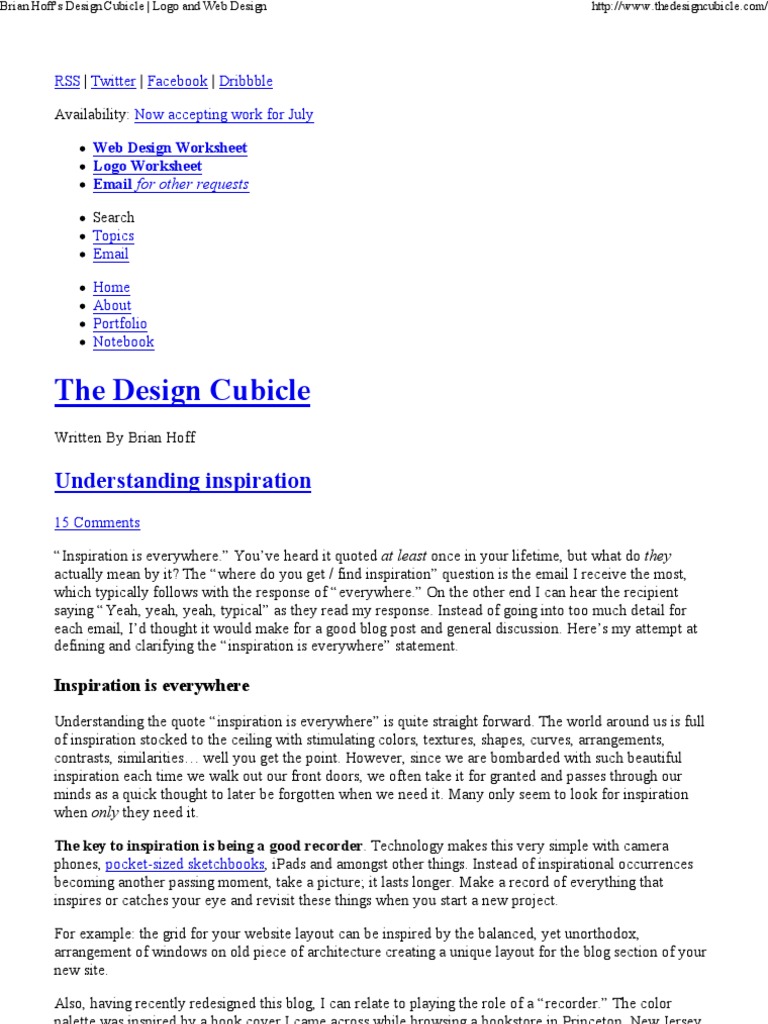 Understanding Inspiration | PDF | Web Design | Websites