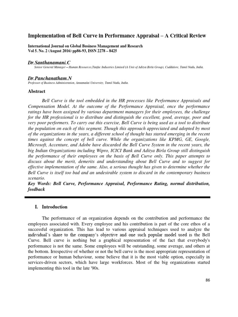 Bell Curve in Performance Appraisal Review | PDF | Performance ...