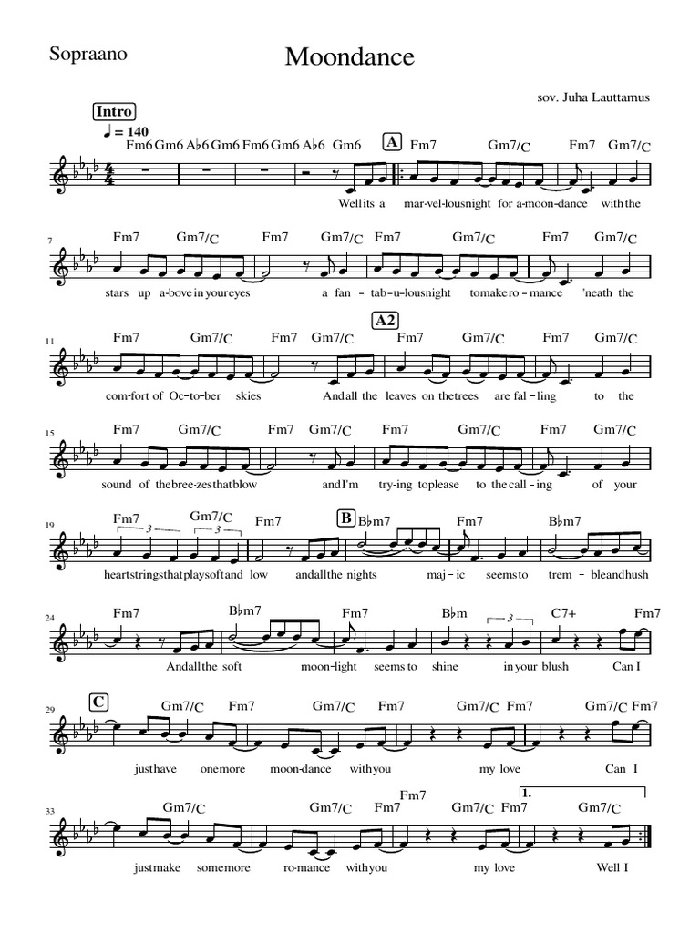 Moondance - TBO Sopraano | PDF