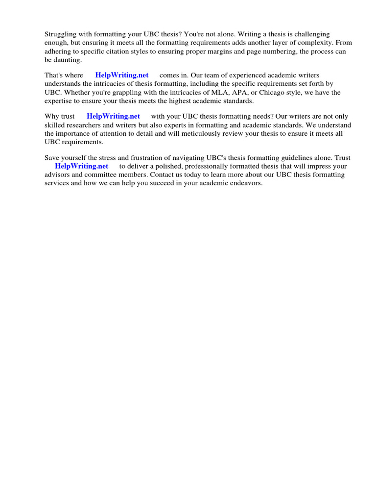 Ubc Thesis Formatting Requirements | PDF | Thesis | Note (Typography)
