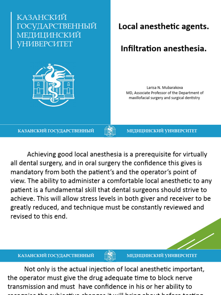 3 - Local Anesthetic Agents. Infiltration Anesthetic of Local Anesthetic. | PDF