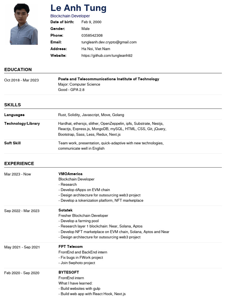 TopDev LeAnhTung BlockchainDeveloper 1695738402 | PDF | Computing ...