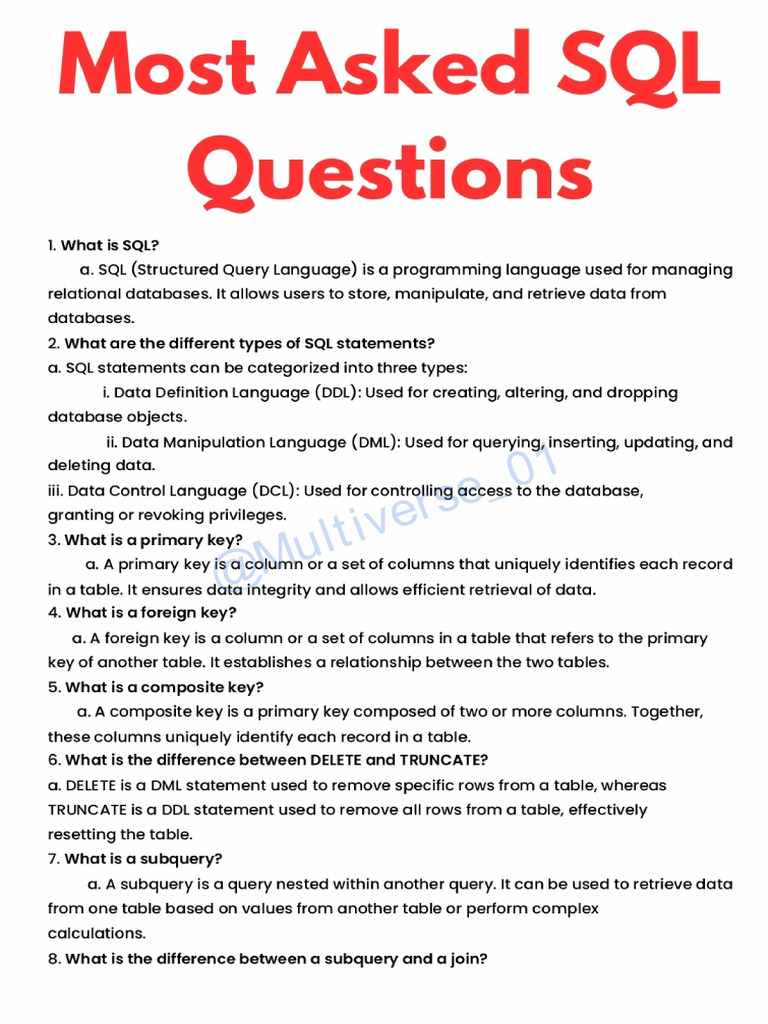 Sql Online Interview Qa 01 1 Pdf Database Index Relational Database 1791