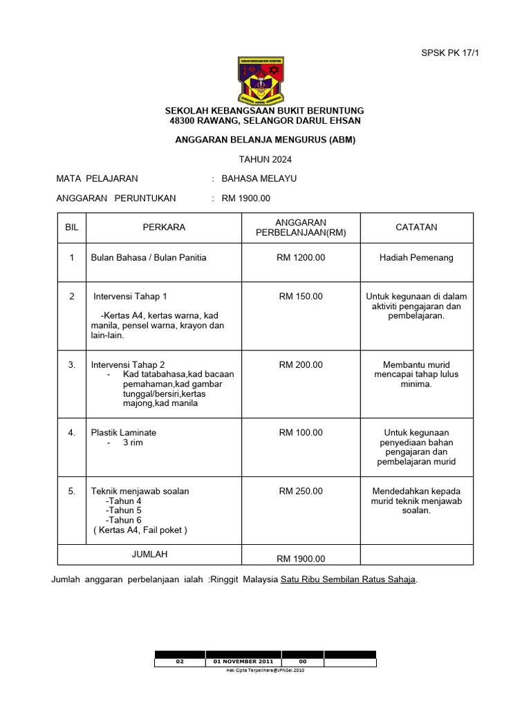 Abm Panitia BM 2024 | PDF