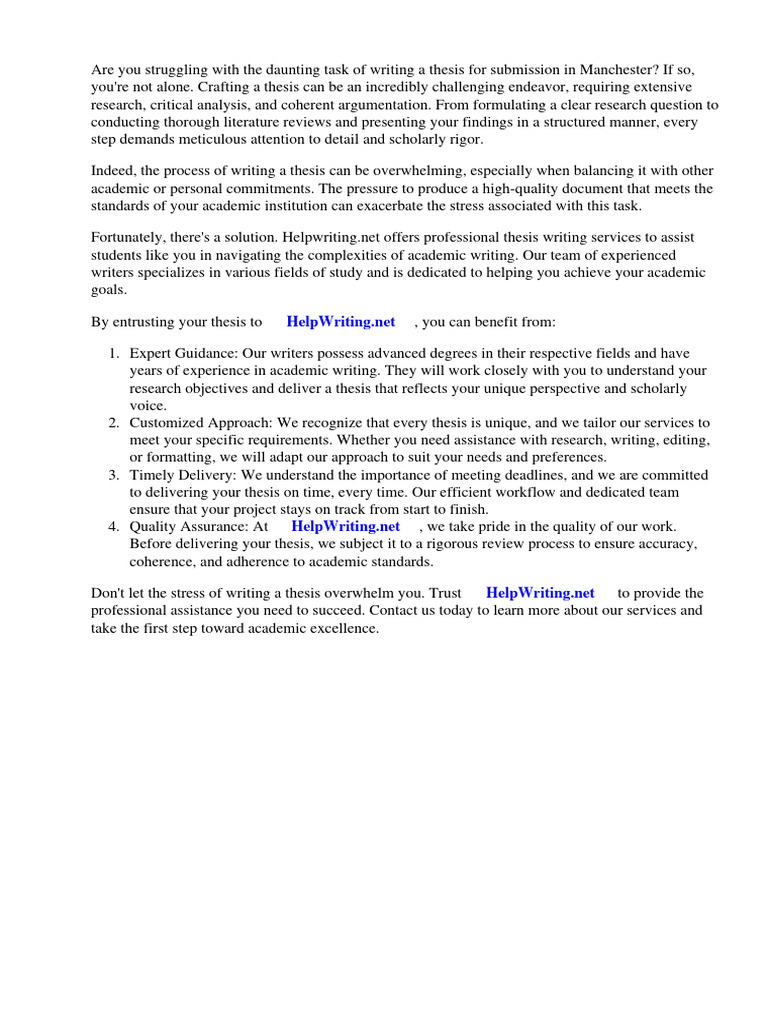 Manchester Thesis Submission | PDF | Thesis