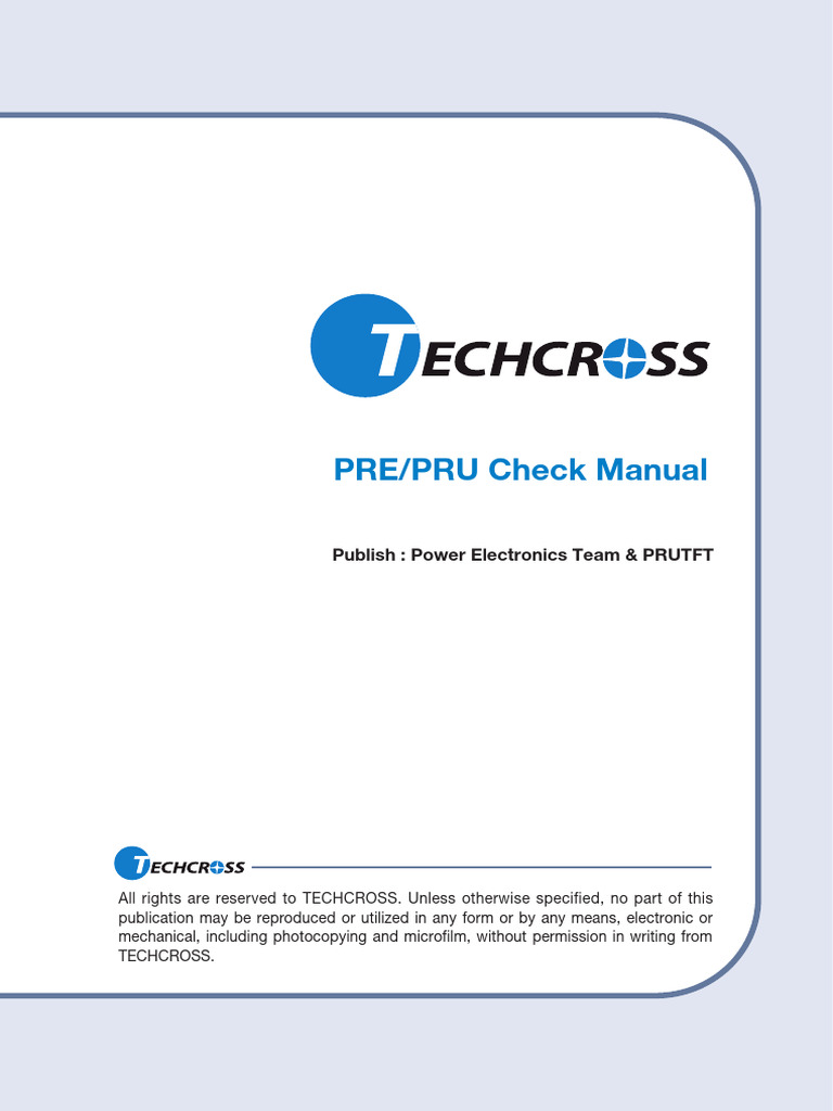 Techcross PRE/PRU Check Manual | PDF | Diode | Electrical Connector