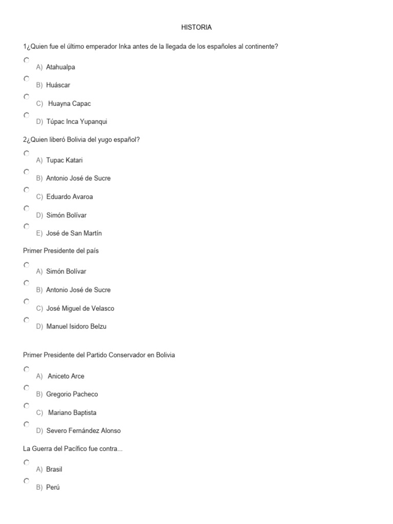 Preguntas de cultura general y sus respuestas 2 | PDF | Bolivia | Los ...