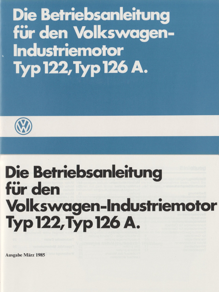 Beriebsanleitung VW 122 126A | PDF