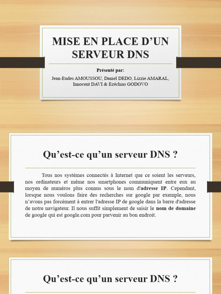 Mise en Place d’Un Serveur DNS | PDF | Système de noms de domaines ...