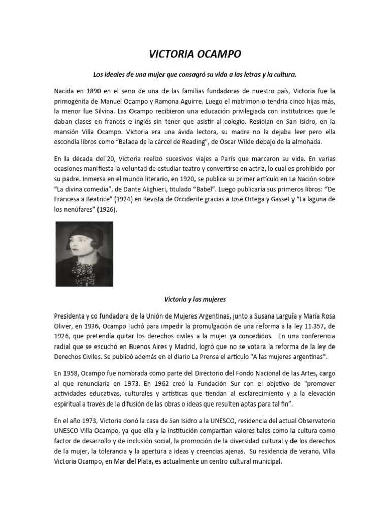 Victoria Ocampo | PDF | Historia