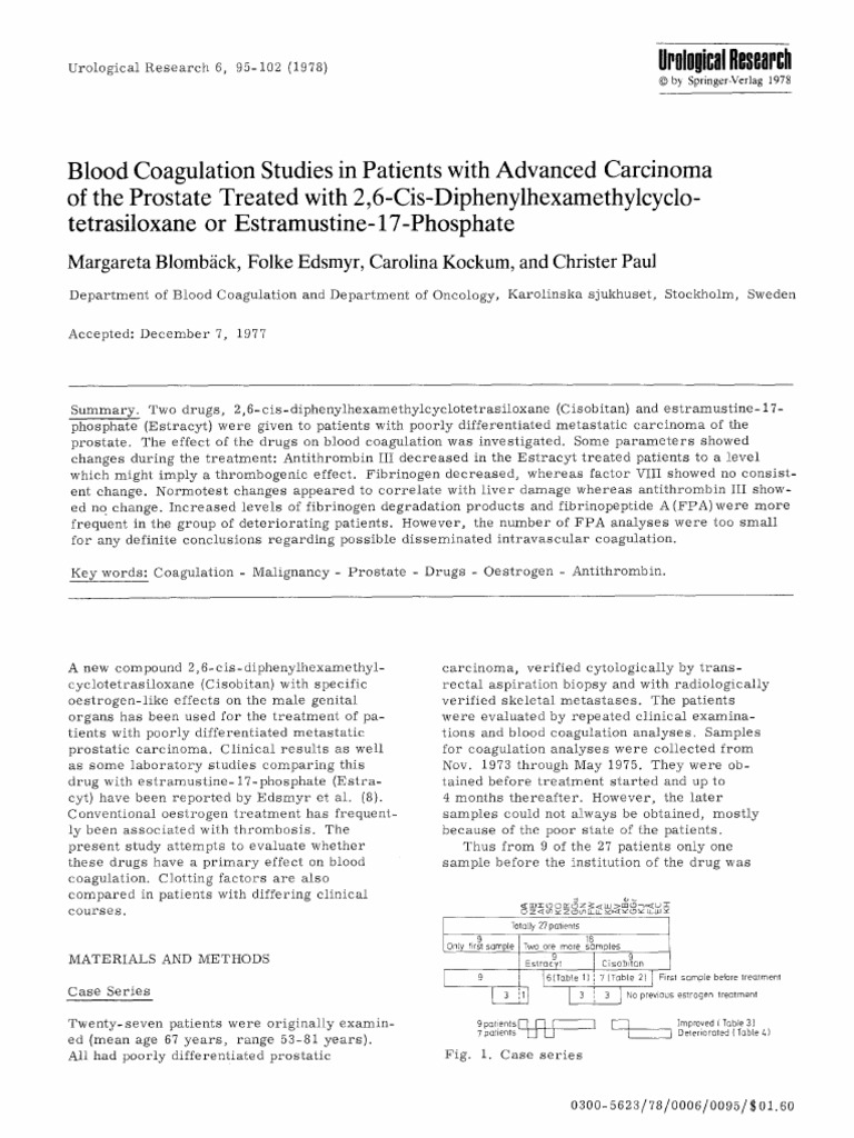 Blood Colagulation by Estramustine | PDF | Coagulation | Prostate Cancer