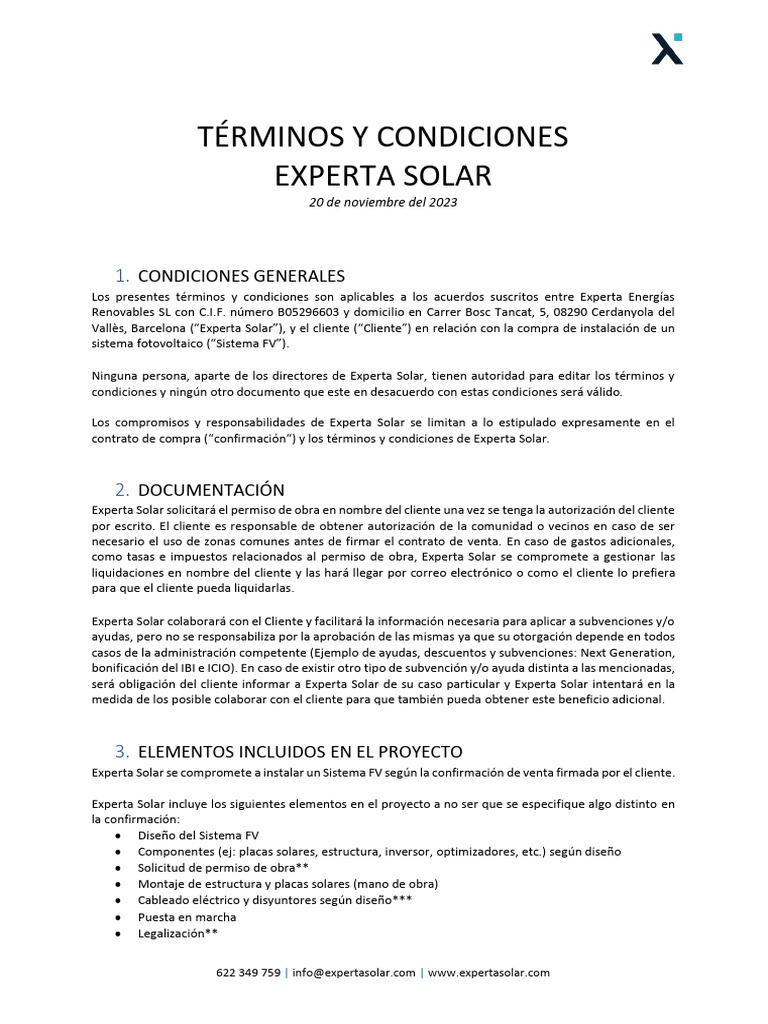 Terminos y Condiciones | PDF