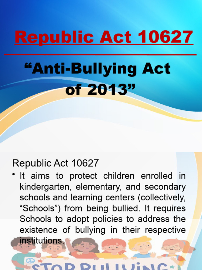 Overview of the Anti-Bullying Act 2013 | PDF
