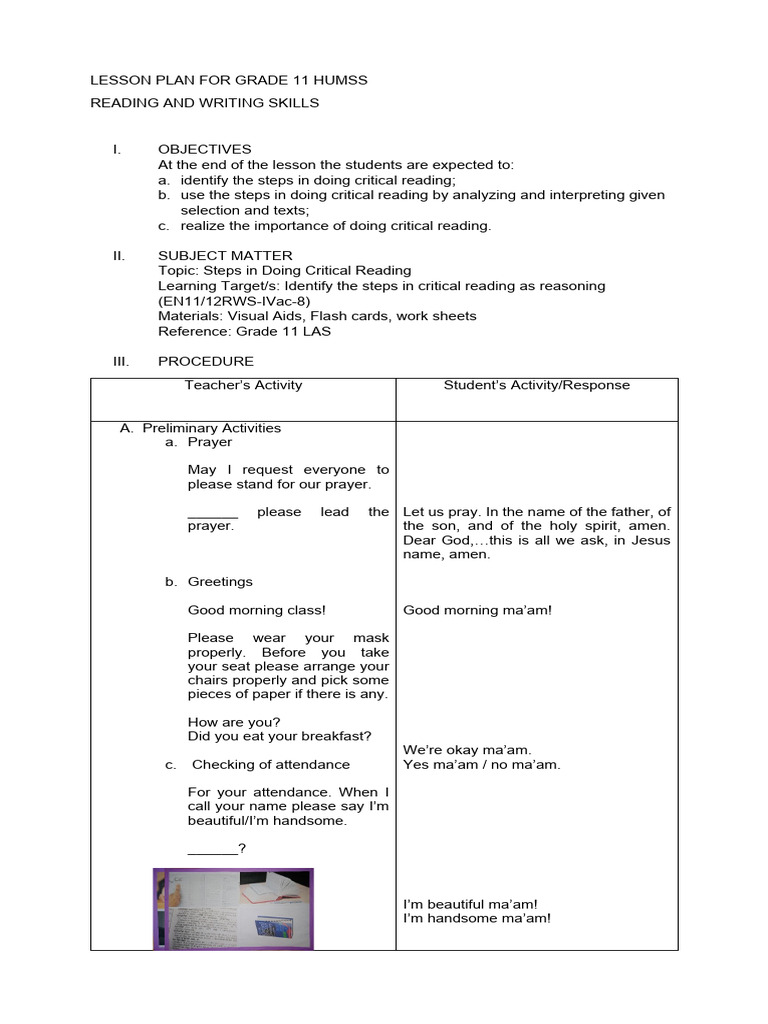 Detailed Lesson Plan | PDF