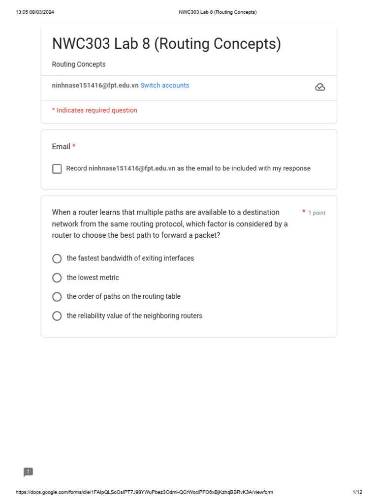 NWV 303 | PDF | Routing | Router (Computing)