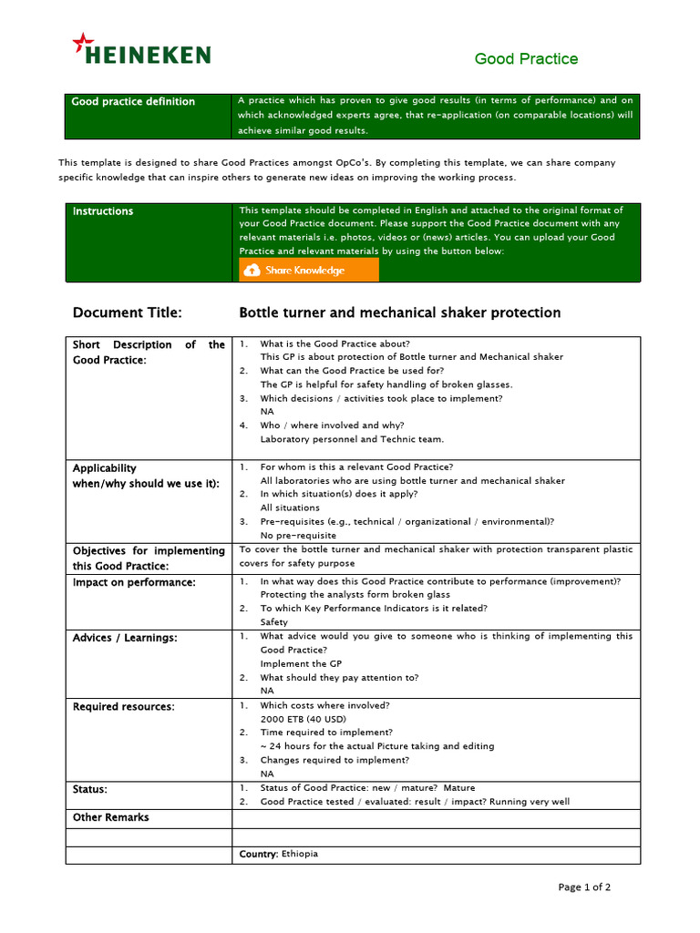 Good Practice Bottle Turner and Mechanical Shaker Protection | PDF