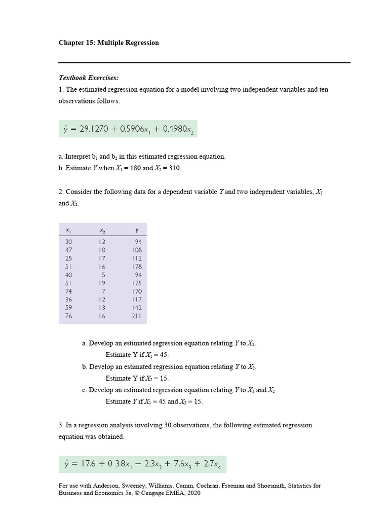 ch15 Solutions | Download Free PDF | Errors And Residuals | Regression Analysis