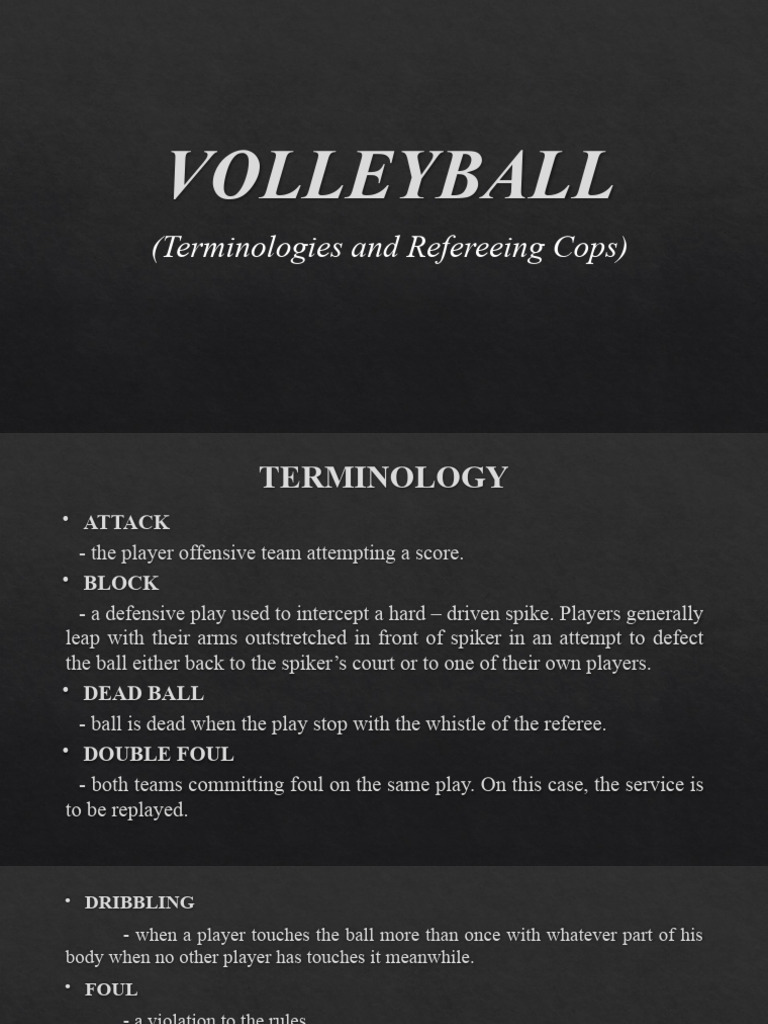 Volleyball Terminology and Officials Guide | PDF | Volleyball | Referee