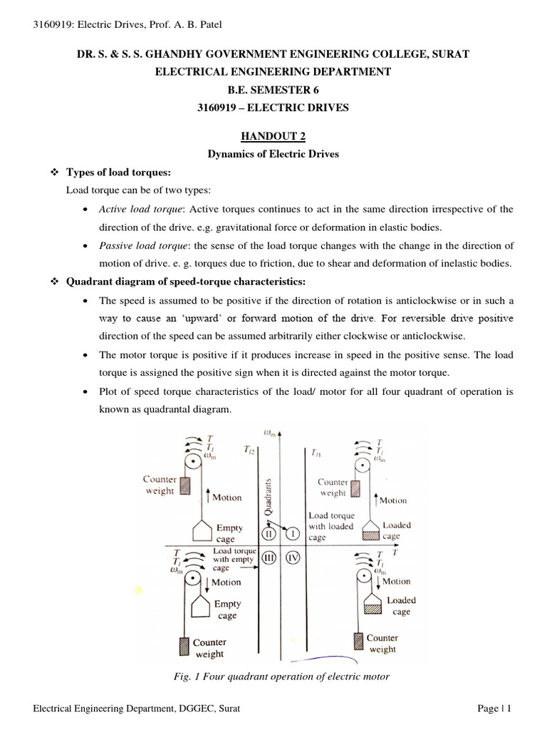 Dynamics of Electric Drives Explained | PDF | Electric Motor | Torque