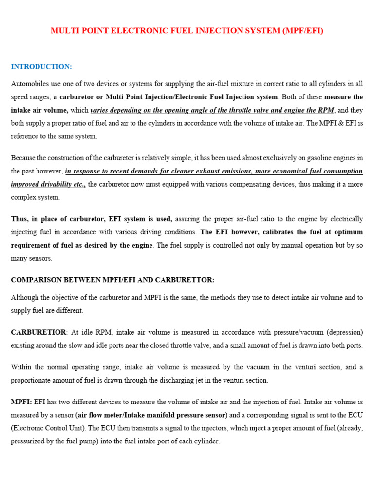 MPFI | PDF