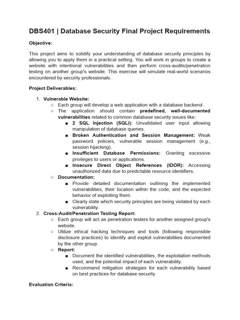 DBS401 - Final Project | PDF