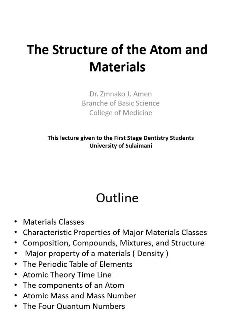 2024_Structure of the Atom and materials | PDF | Chemical Elements ...