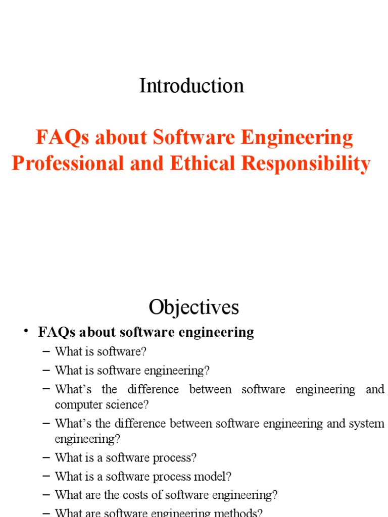 Faqs About Software Engineering Professional and Ethical Responsibility ...